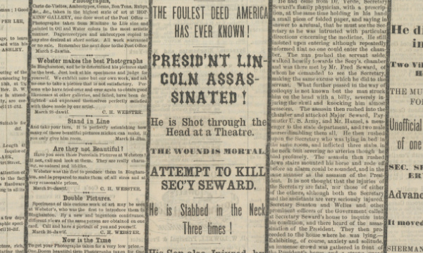 Abraham Lincoln Assassination Newspaper Report | Raab