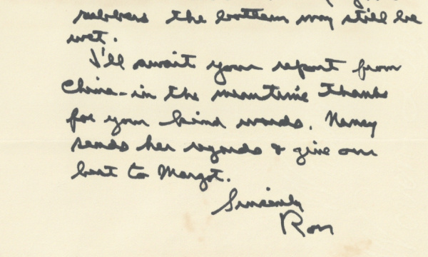 Ronald Reagan Signed Letter Moses Parting of the Red Sea | Raab