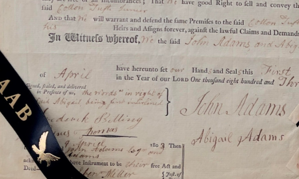 John and Abigail Adams Signed Document | Raab Collection