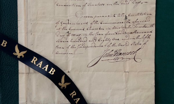 John Hancock Signed Document Mass. Constitution | Raab