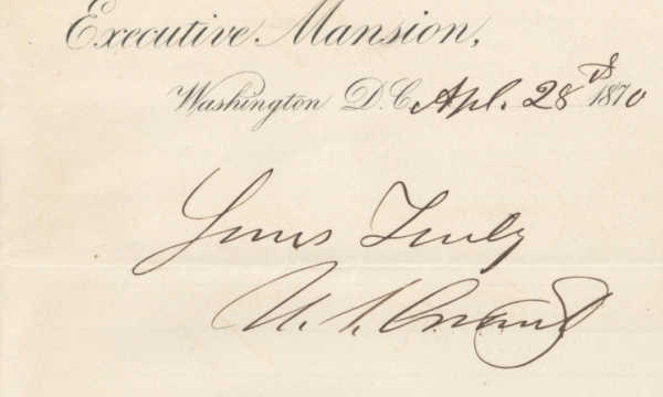 Ulysses S. Grant Schuyler Colfax Signed Letter | Raab