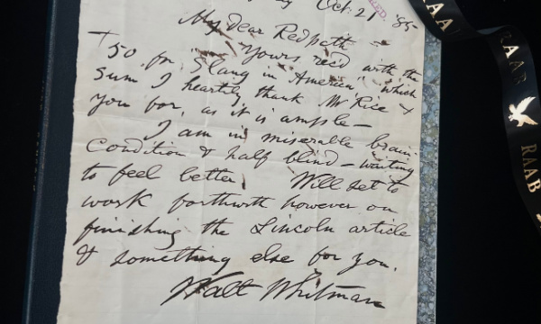 Walt Whitman Signed Letter Abraham Lincoln | Raab Collection