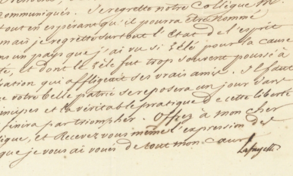 Marquis de LaFayette Signed Letter France Principles | Raab