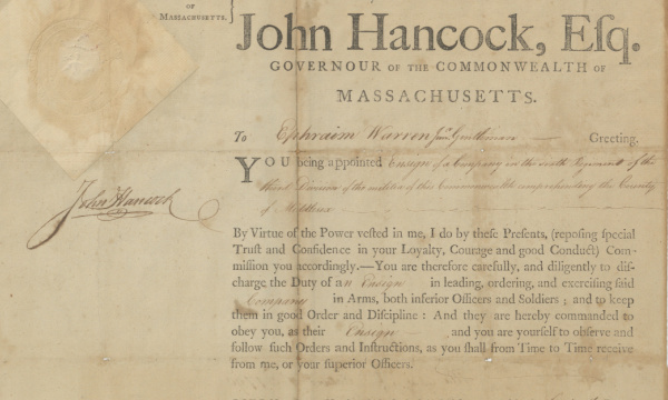 John Hancock Signed Document Revolutionary War Hero | Raab