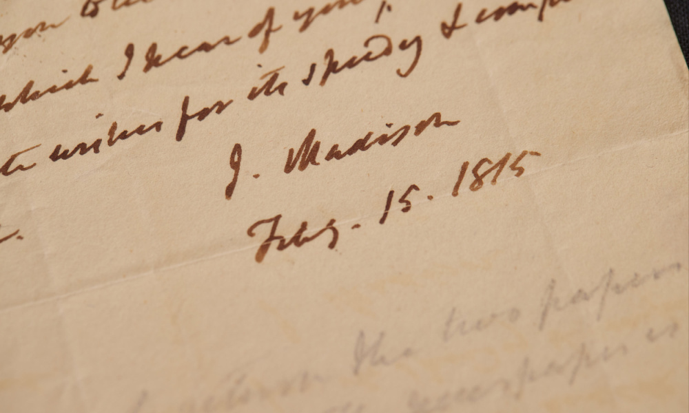 James Madison Signed Letter War of 1812 | Raab Collection